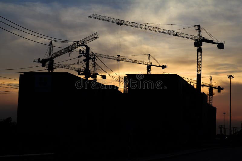 Construction Workers on Scaffold Stock Image - Image of formworks ...