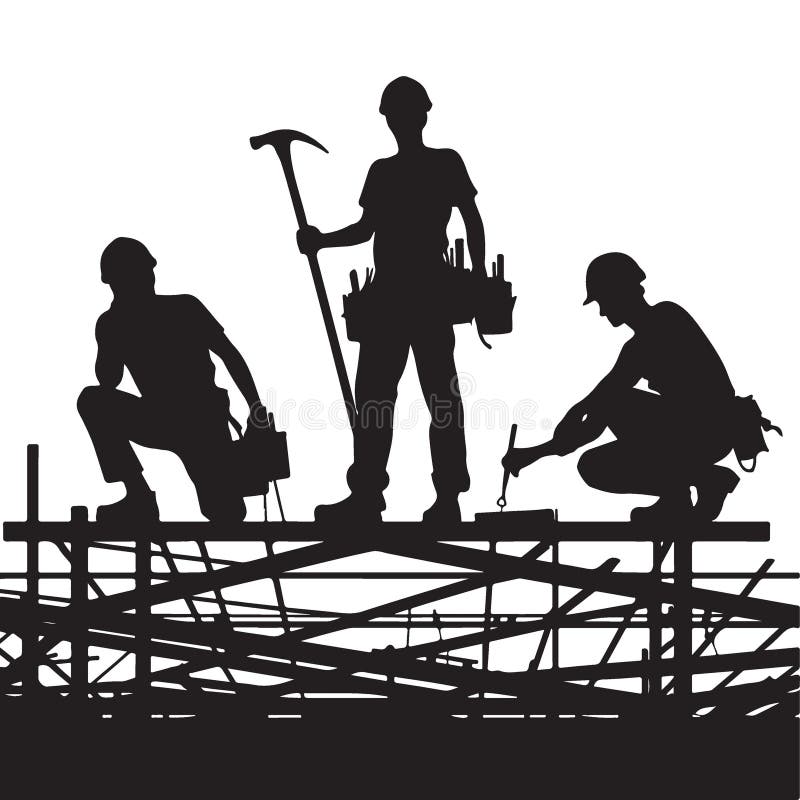 Workers Construction Silhouette Stock Illustrations – 5,035 Workers ...