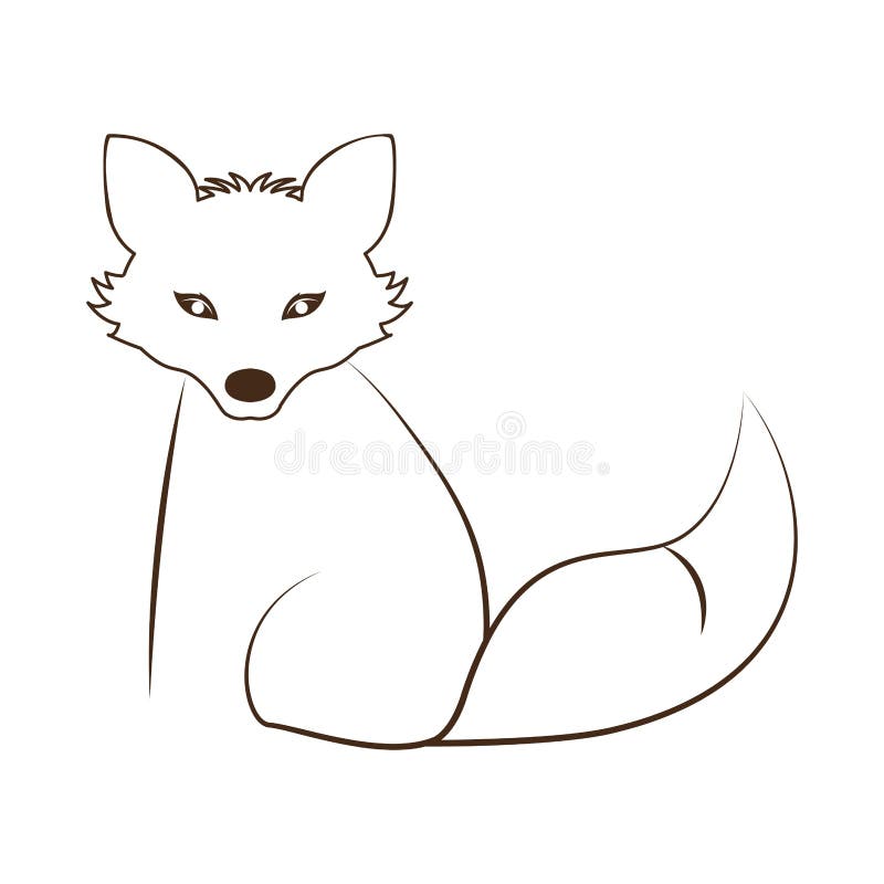 Contour Monochrome With Fox Face Stock Vector - Illustration of contour ...