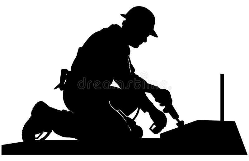 Silhouette Contractor Site Worker Vector Illustration, Set Contractor ...