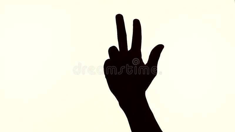 Countdown Fingers or Hand Gesture on a Mockup Blue Wall Background ...