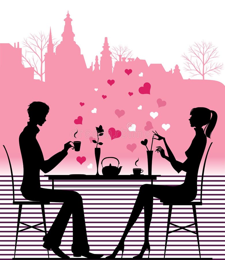 Silhouette Couple Date Stock Illustrations – 11,802 Silhouette Couple ...