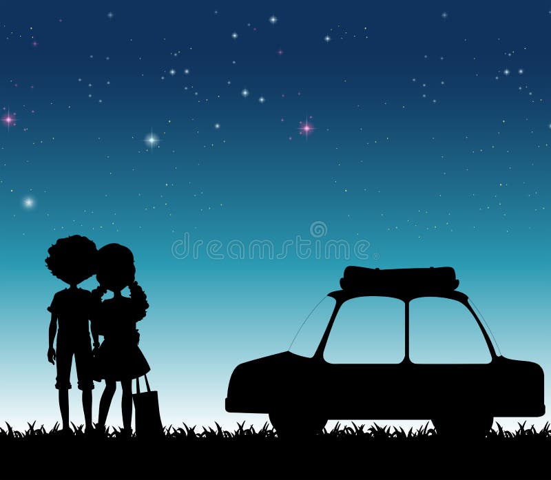 Couple at night stock vector. Illustration of couple - 17965969