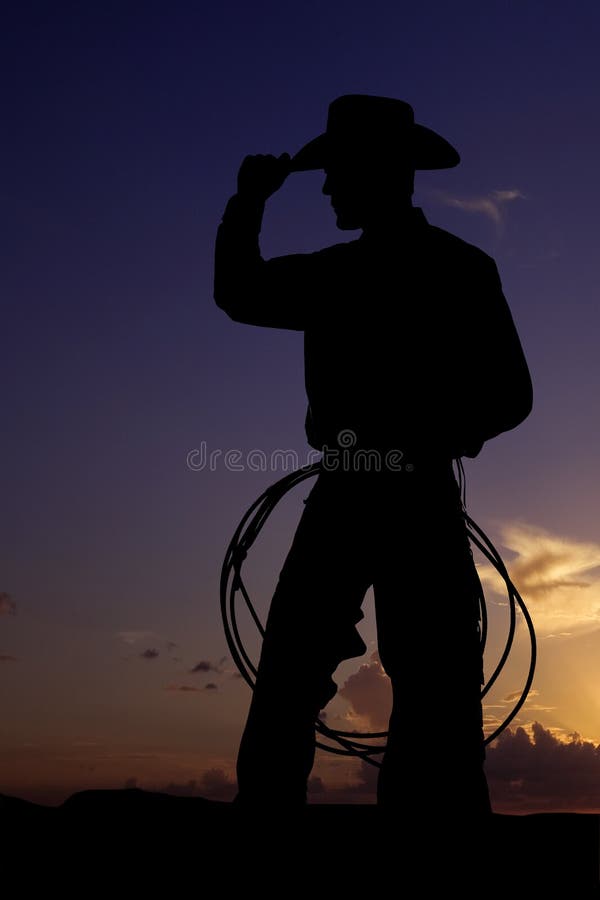 Silhouette cowboy alone stock image. Image of black, nature - 13380277