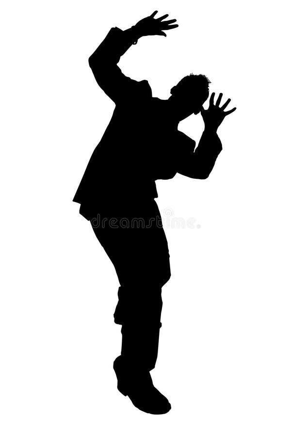 Cowering Business Man stock photo. Image of isolated, expression - 156736