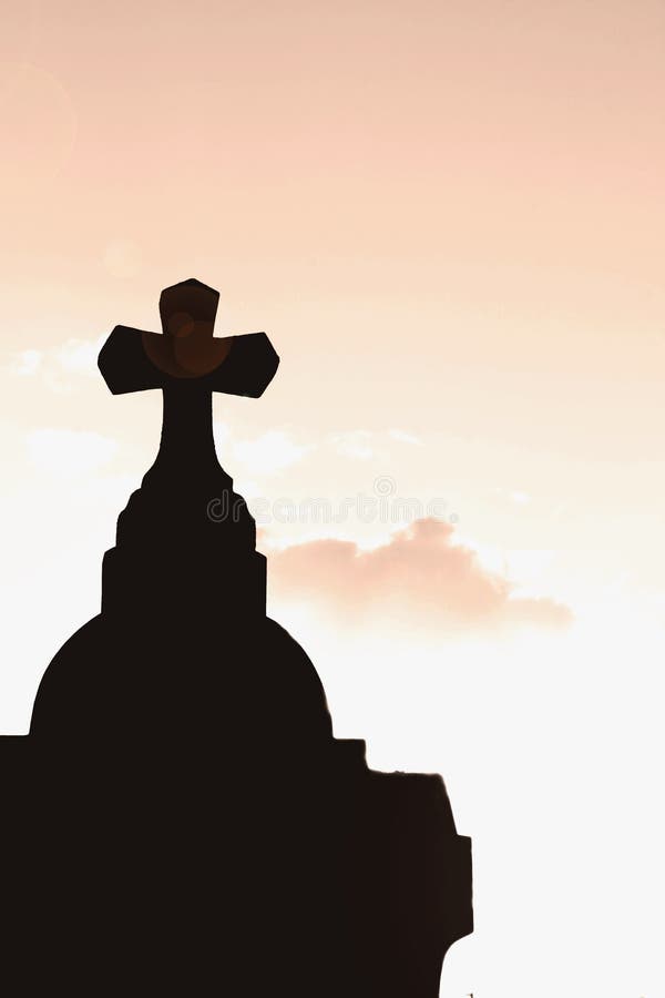 Silhouette of a cross stock photo. Image of illumination - 15336264