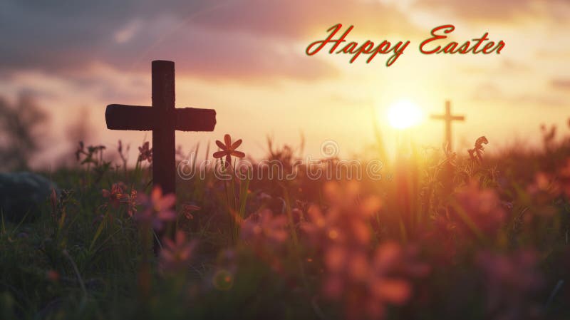 Cross Easter Sunrise Spring Morning Stock Illustration - Illustration ...