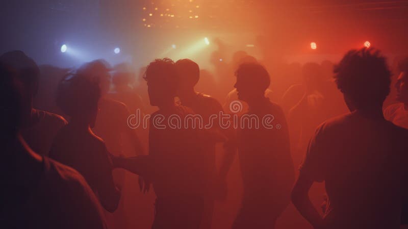 Silhouette of Crowd in the Bar Stock Illustration - Illustration of ...