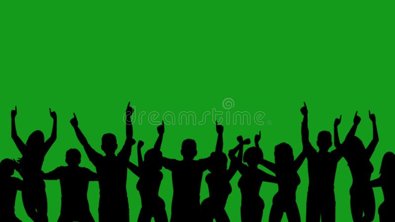 Silhouette Crowd Green Screen Motion Graphics Stock Video - Video of ...
