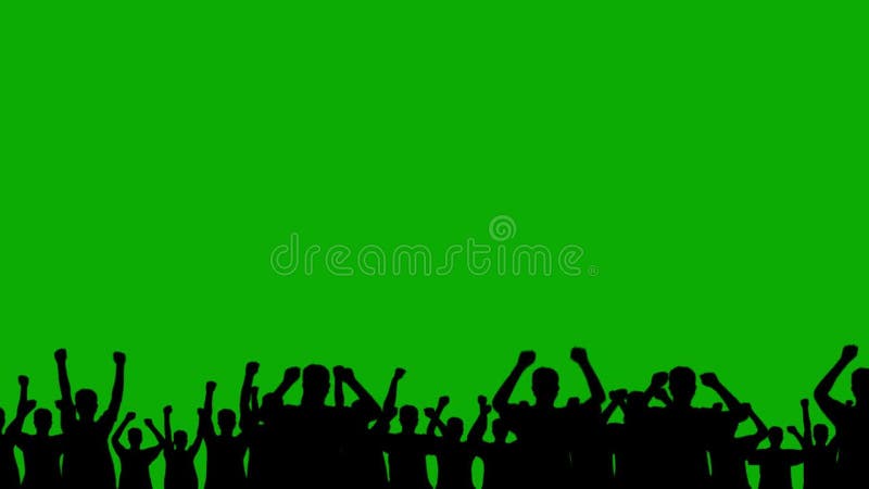 Silhouette Crowd Motion Graphics with Green Screen Background Stock ...