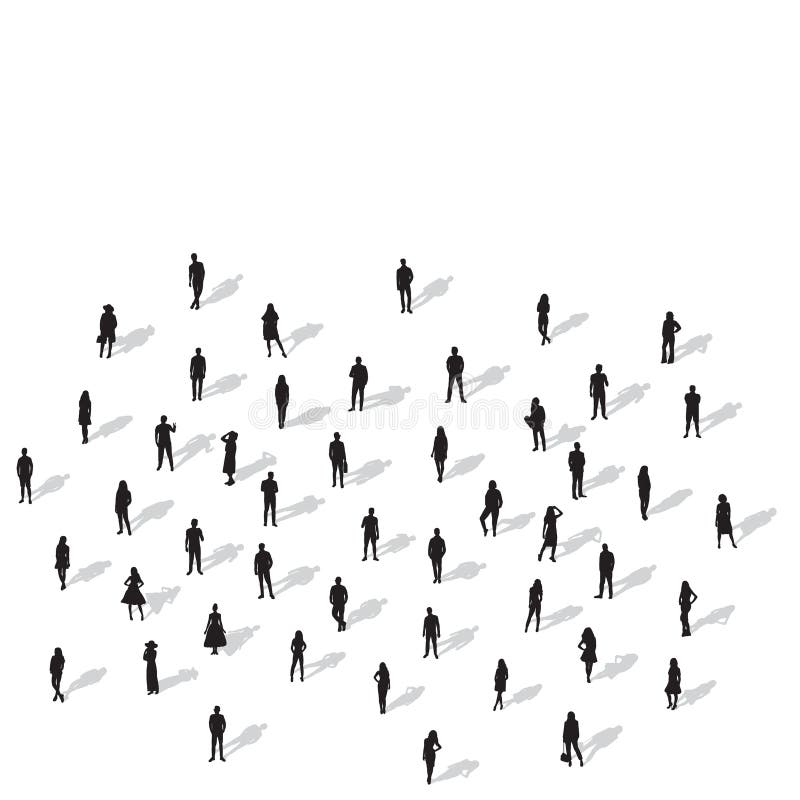 Crowd of People, Top View on White Background Vector Vector Stock ...
