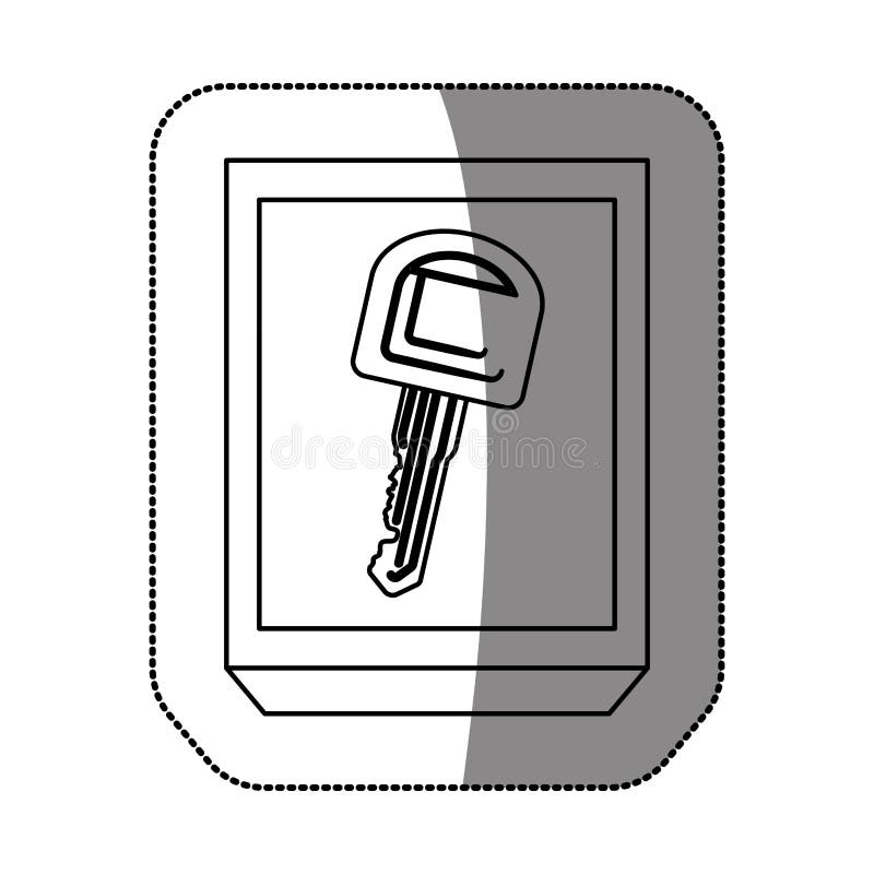 Silhouette Curved Rectangle with Key Stock Vector - Illustration of ...