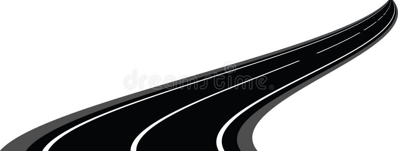 Silhouette of a Curved Road Stock Vector - Illustration of journey ...