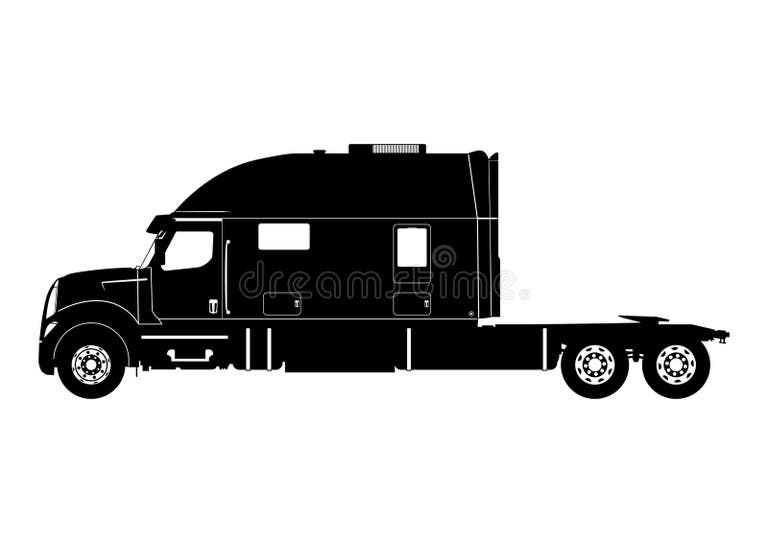 Custom semi truck sleeper. stock vector. Illustration of font - 329944913