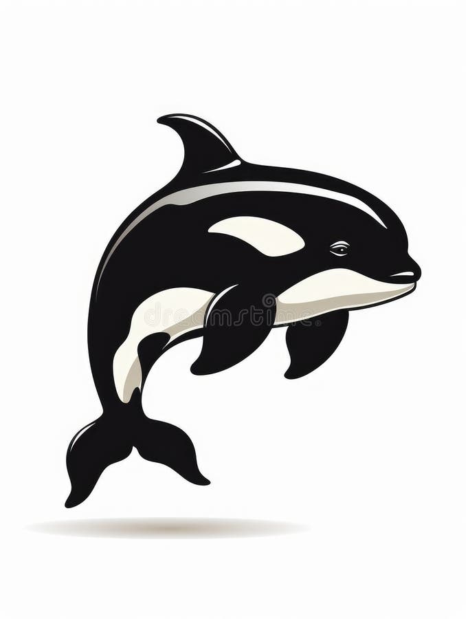 Silhouette of a cute whale stock illustration. Illustration of height ...