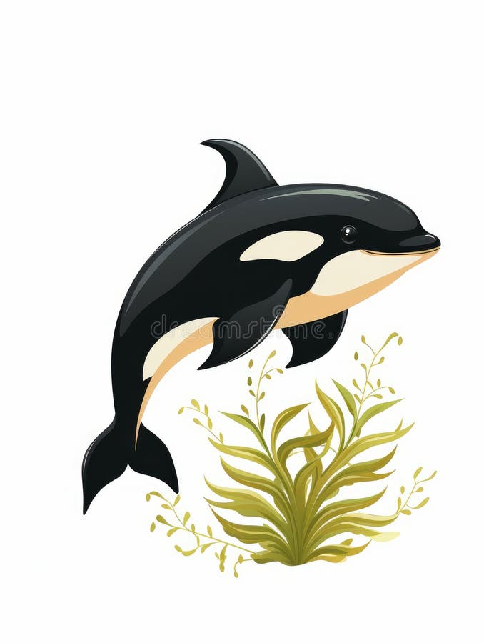 Silhouette of a cute whale stock illustration. Illustration of dolphin ...