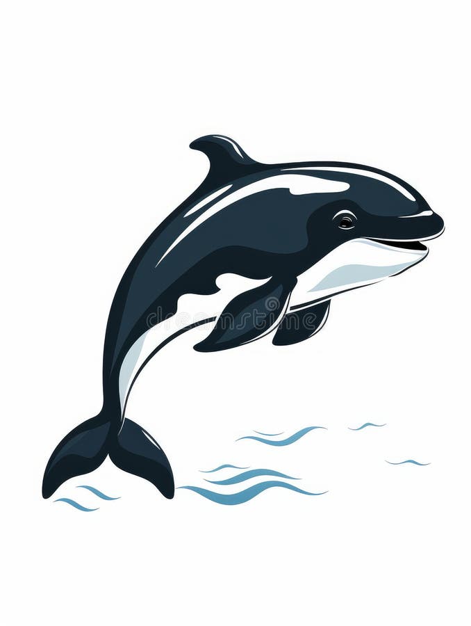 Silhouette of a cute whale stock illustration. Illustration of highly ...