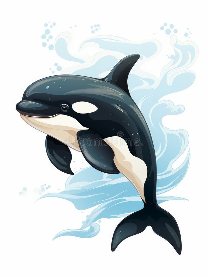 Silhouette of a cute whale stock illustration. Illustration of dolphin ...