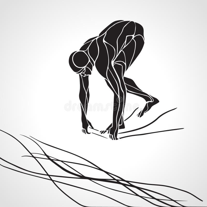 Nageur Silhouette De Style Libre Natation De Sport Illustration de ...