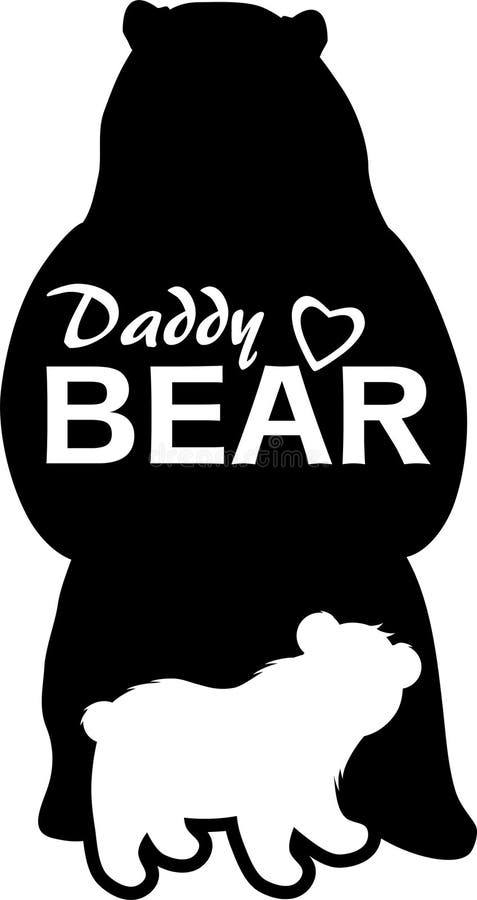Silhouette of a daddy bear stock vector. Illustration of animal - 302125226