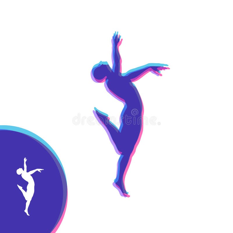 Silhouette of a Dancer. Gymnast. Man is Posing and Dancing. Sport ...