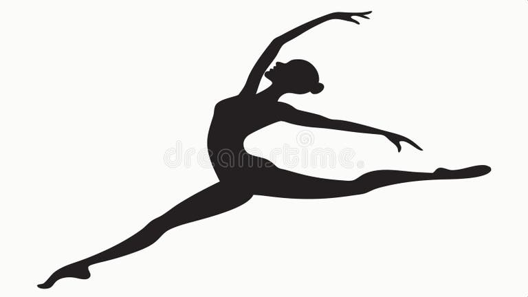 Dancer Silhouette Leaping, Dynamic Dance Performance Vector. Vector ...