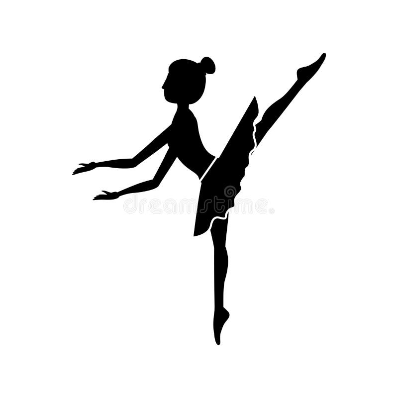 Silhouette Dancer Pose Fifth Arabesque Stock Vector - Illustration of ...