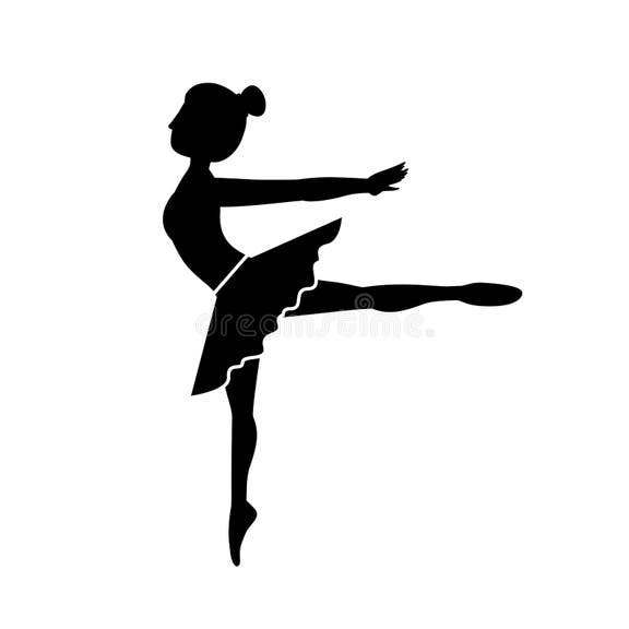 Silhouette Dancer Pose Fourth Arabesque Stock Vector - Illustration of ...