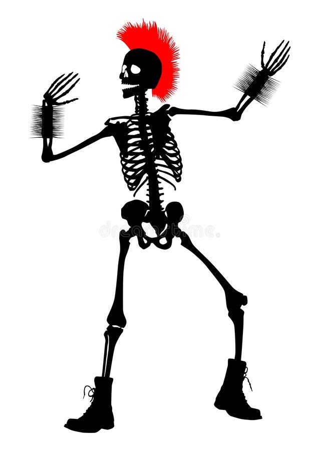 Silhouette of a Dancing Skeleton. Vector Stock Vector - Illustration of ...
