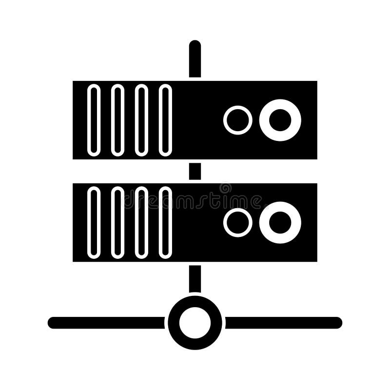 Silhouette Data Base Technology Server System Stock Vector ...