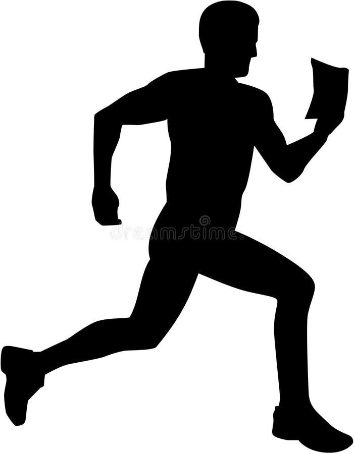 Silhouette De Course D'orientation Avec Le Mot Illustration de Vecteur ...