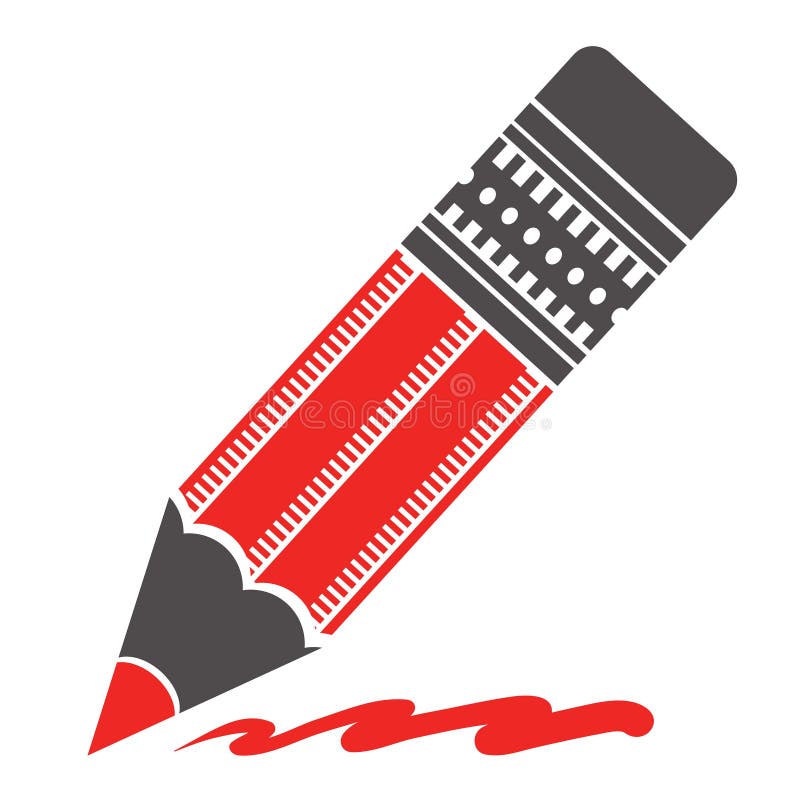 Crayon rouge illustration de vecteur. Illustration du stylo - 43346999