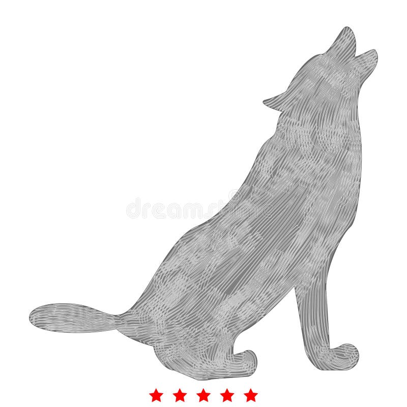 Silhouette De L'icône De Loup Style Plat Illustration de Vecteur ...