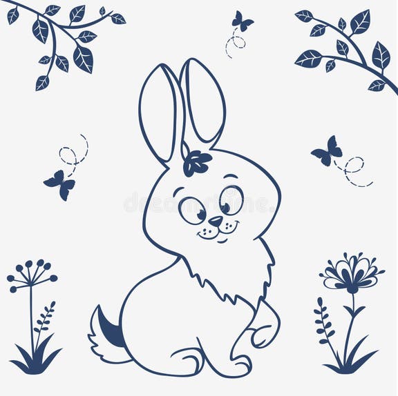 Silhouette de lapin illustration stock. Illustration du silhouette ...