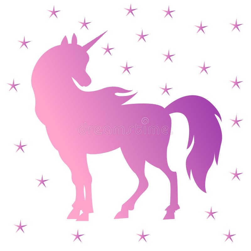 Silhouette De Licorne, Rose Illustration de Vecteur - Illustration du ...
