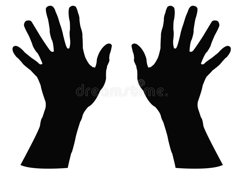 Silhouette de mains illustration de vecteur. Illustration du mains ...