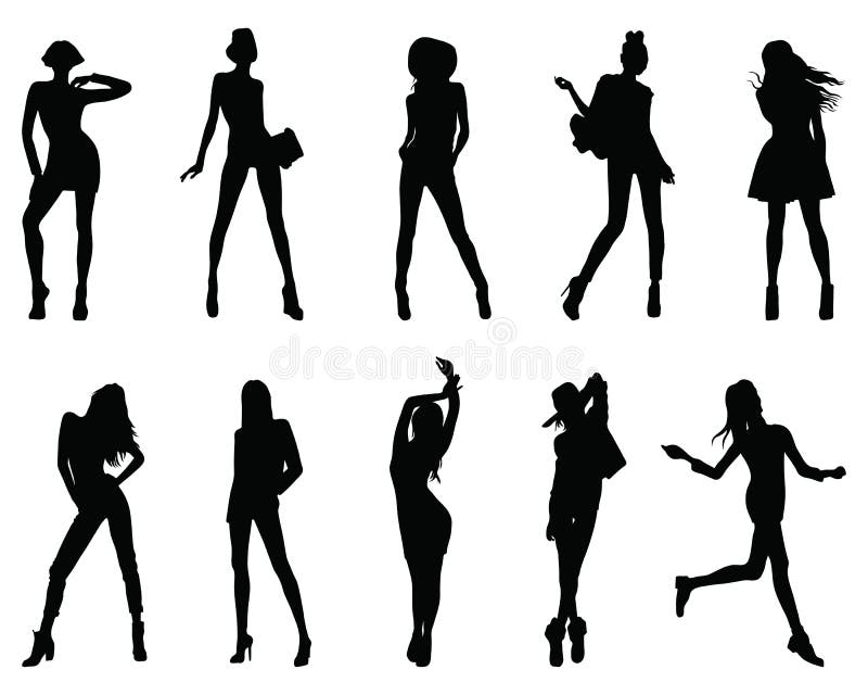 Silhouette de moda ilustração stock. Ilustração de conceito - 156338669