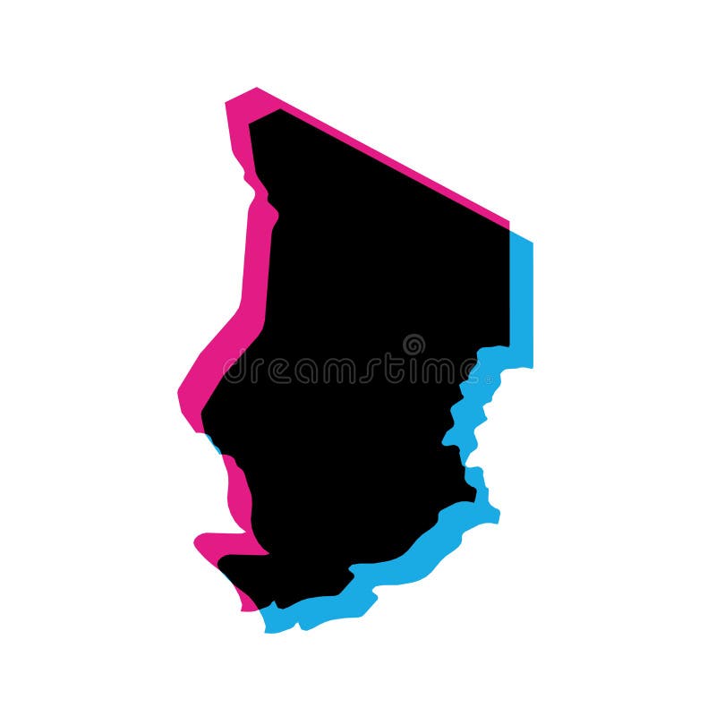 Silhouette De Carte Du Tchad Illustration de Vecteur - Illustration du ...