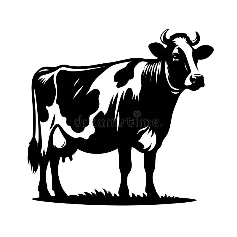 Silhouette De Vaca Holstein Vector De Vaca Ilustración del Vector ...