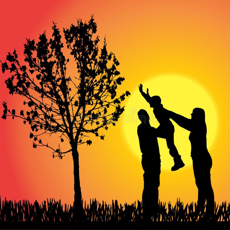 Ensemble De Noir De Silhouettes Des Parents Et Des Enfants Sur Le Blanc ... Ensemble De Noir De Silhouettes Des Parents Et Des Enfants Sur Le Blanc ...