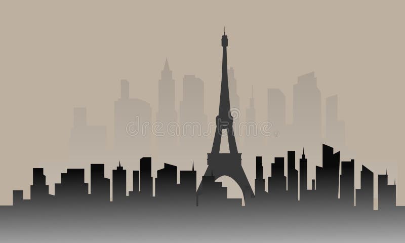 Vue De Ville Et De Tour Eiffel De Frances Illustration de Vecteur ...