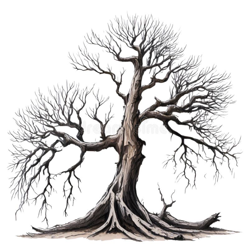 Dead Oak Tree Drawing