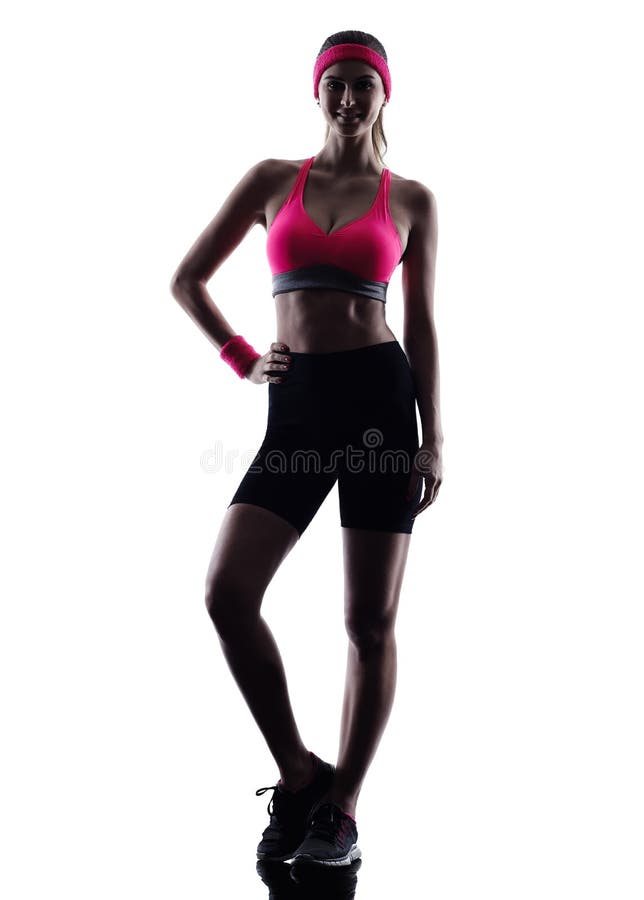 La Forme Physique De Femme Exerce La Silhouette De Musculation De Poids
