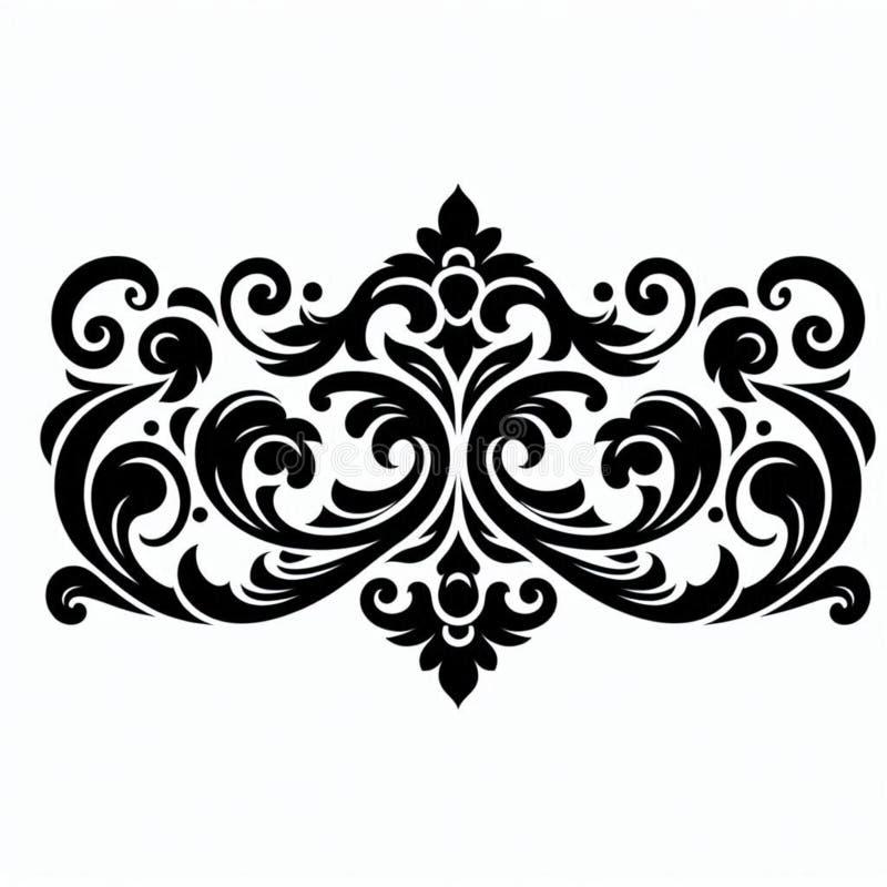 Silhouette Decorative Edge Elements in Chinese Folk Art Style Featuring ...