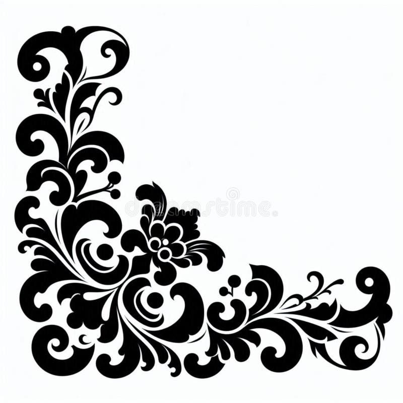 Silhouette Decorative Edge Elements in Chinese Folk Art Style Featuring ...