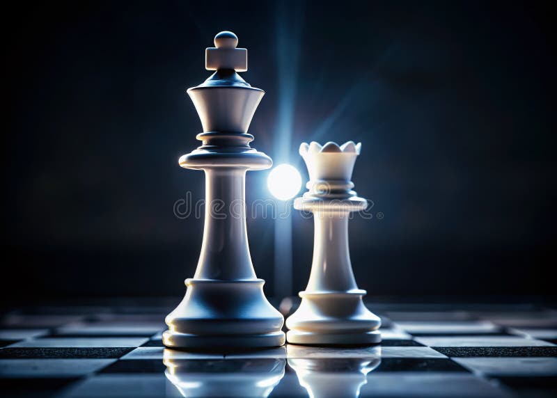 Silhouette of a Defeated Chess King and Queen a Dramatic Representation ...