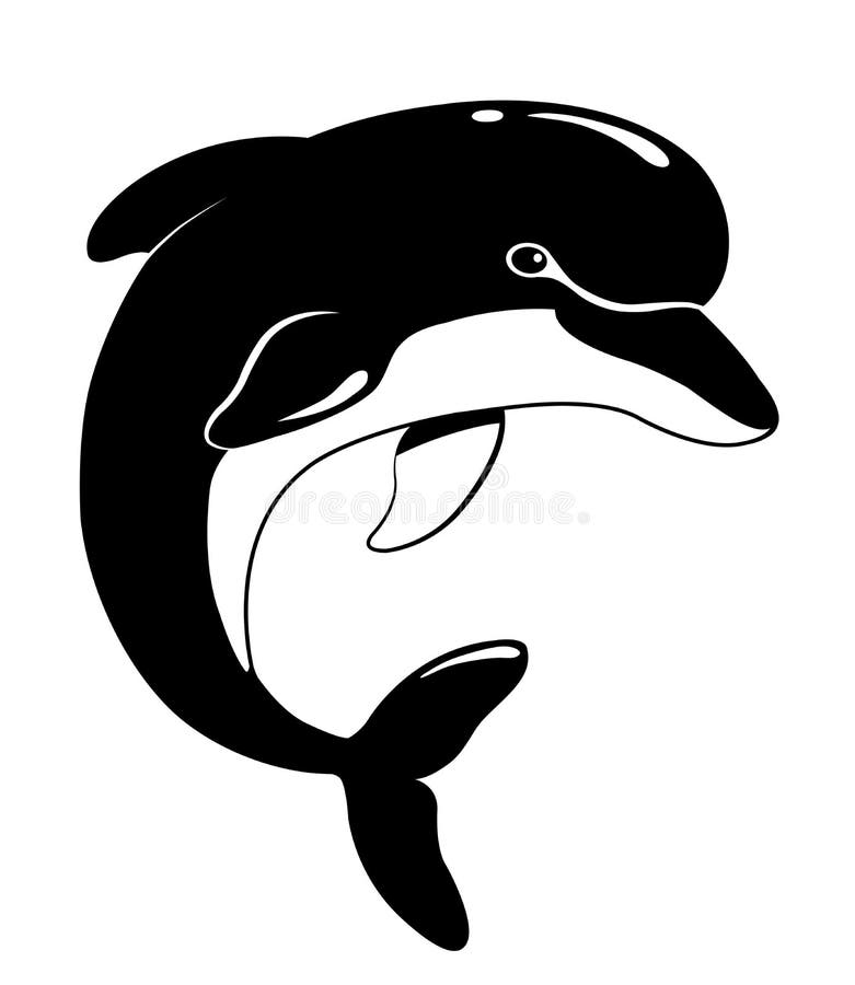 Silhouette of delphin stock vector. Illustration of isolated - 109340925