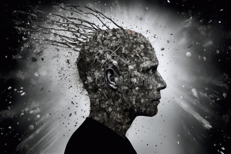 Silhouette Des Menschlichen Kopfes Mit Neuronalen Verbindungen Im ... Silhouette Des Menschlichen Kopfes Mit Neuronalen Verbindungen Im ...