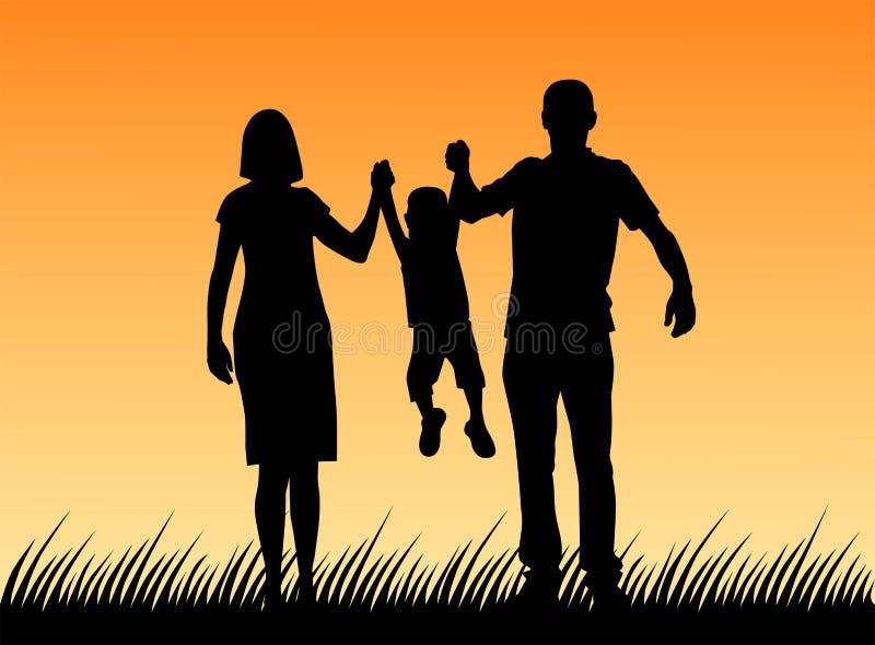 Silhouette Des Vaters Und Der Mutter Und Des Sohnes Vektor Abbildung ... Silhouette Des Vaters Und Der Mutter Und Des Sohnes Vektor Abbildung ...