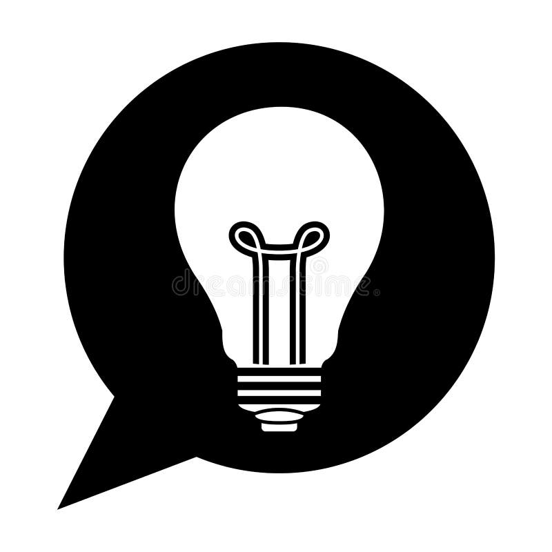 Silhouette Dialog with Light Bulb Inside Stock Vector - Illustration of ...